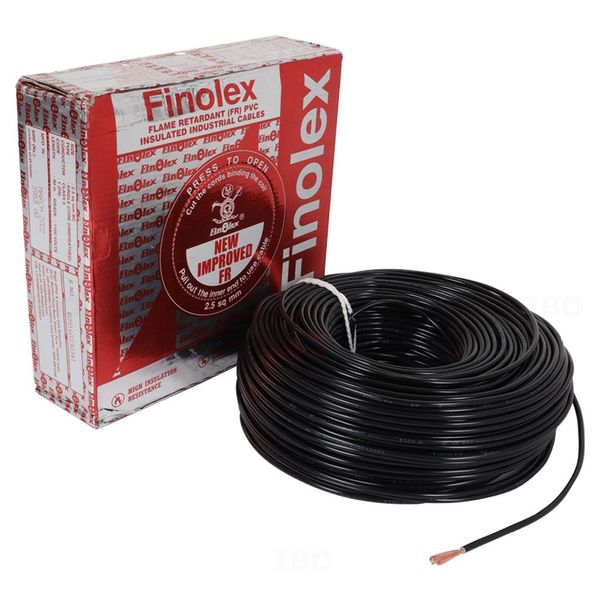 Buy Finolex Silver 2.5 sq mm Black 90 m FR PVC Insulated Wire on IBO ...