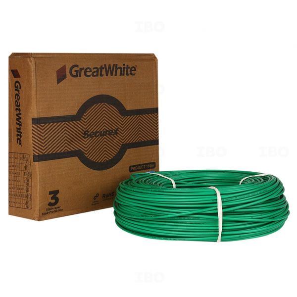 Buy GreatWhite SecureX-FRFX 4 sq mm Green 180 m PVC Insulated Wire on ...