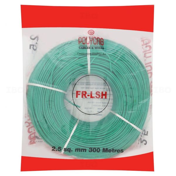Buy Polycab FRLS-H 2.5 sq mm Green 300 m PVC Insulated Wire on IBO.com ...