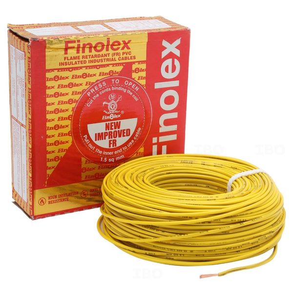 Buy Finolex Gold 1.5 sq mm Yellow 90 m FR PVC Insulated Wire on IBO.com ...