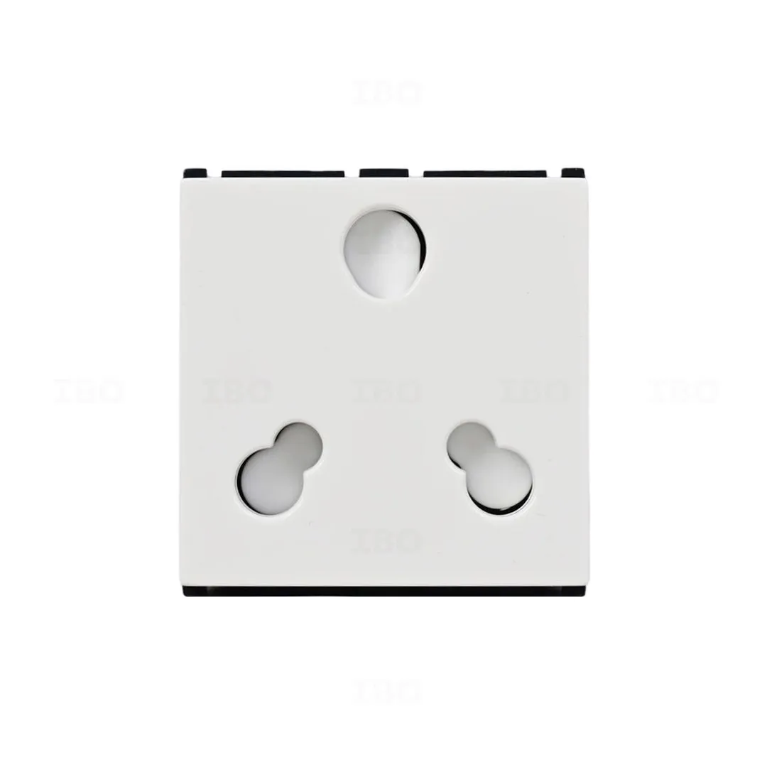 Buy Goldmedal Air Absolute White 3 pin 6 A / 16 A 2 Module Socket on ...
