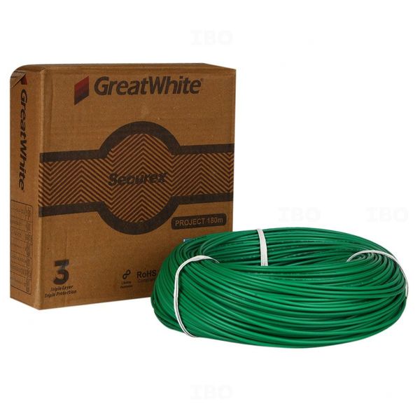 Buy GreatWhite SecureX-FRFX 1.5 sq mm Green 180 m PVC Insulated Wire on ...