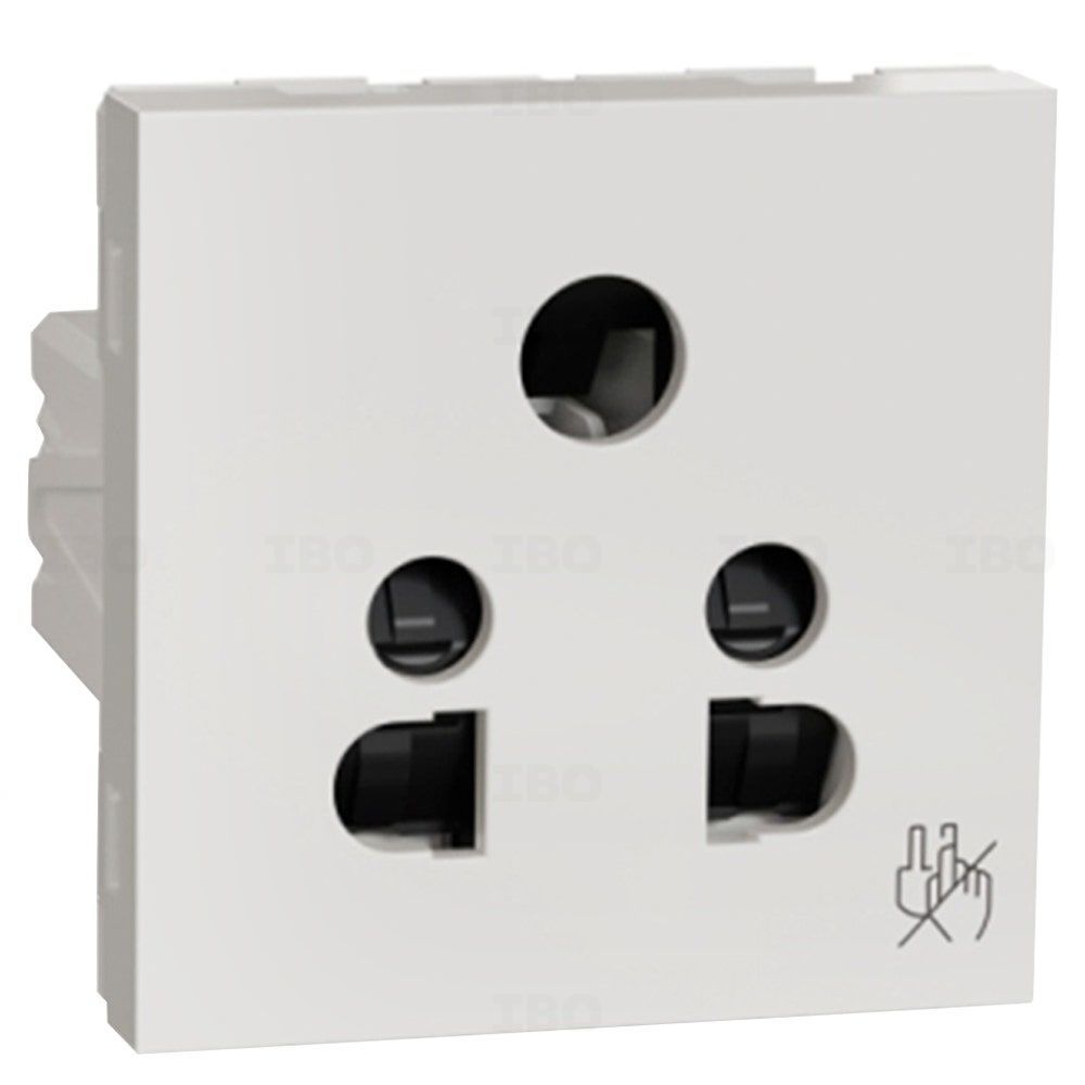 Buy Schneider Unica Pure White 3 pin 6 A 2 Module Socket on IBO.com ...