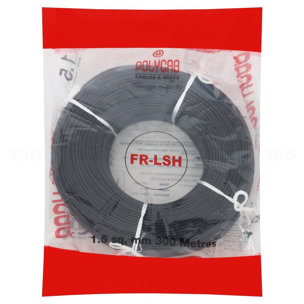 Buy Polycab FRLS-H 1.5 sq mm Black 300 m PVC Insulated Wire on IBO.com ...